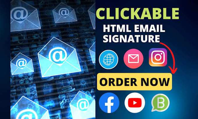 Create html clickable email signature by Ummejunaidies | Fiverr