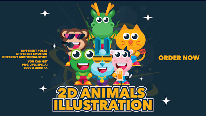 Design simple cute 2d cartoon characters by Iqbalandian838 | Fiverr