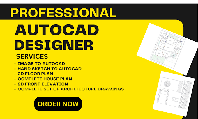 Draw architectural 2d floor plans and 2d elevations on autocad by ...
