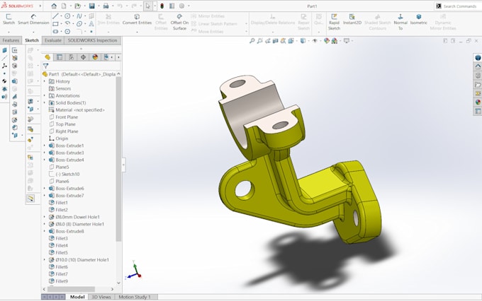 Create 3d modeling of parts in solidworks by Jawwusolver | Fiverr