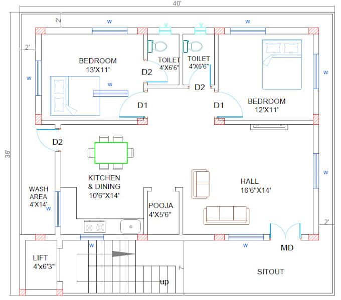 Do building concept plans and elevations by Spushpaksagar | Fiverr