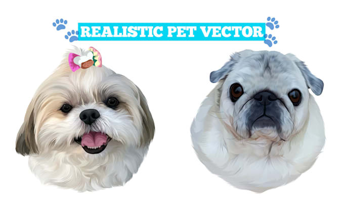 Draw your pet photo in realistic vector by Ahmadbagio | Fiverr