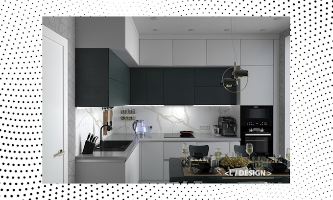 3d high quality kitchen design by Ldesign9 | Fiverr