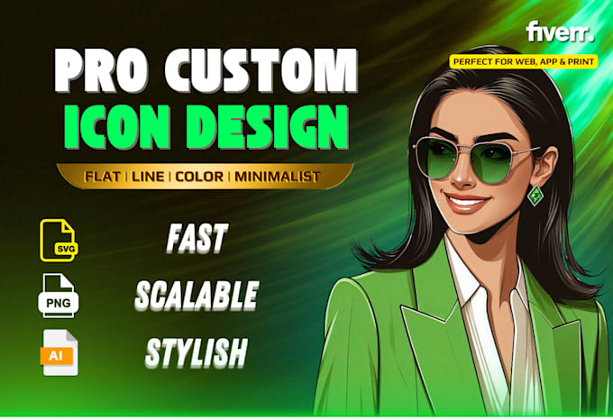 Design any custom vector icons for your website, app, modern favicon ...