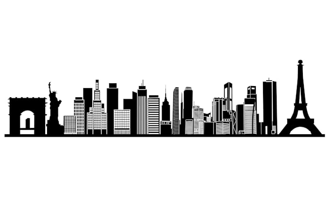 how to draw a landscape of a city