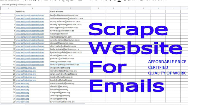 Do email scraping data collection data collection by Umer2302 | Fiverr