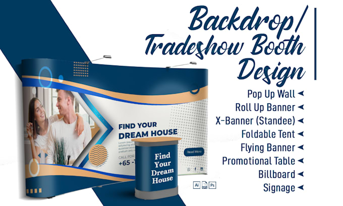 Design eye catching backdrop or exhibition trade show booth by Creative ...