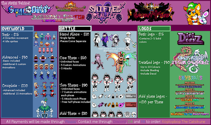 Create underevent quality undertale battle sprites for you by ...