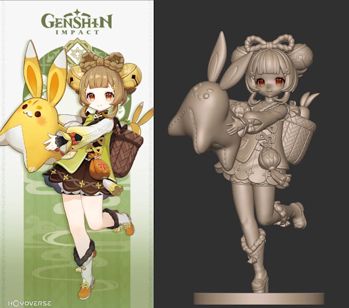 Model for 3d print anime characters from 2d reference by Yuri_tamura ...