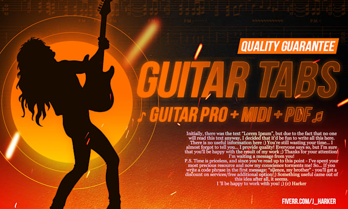 Create guitar pro tabs for any song by J_harker | Fiverr