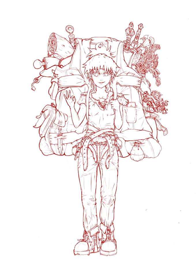 Draw detail line art by Ronaruchan | Fiverr