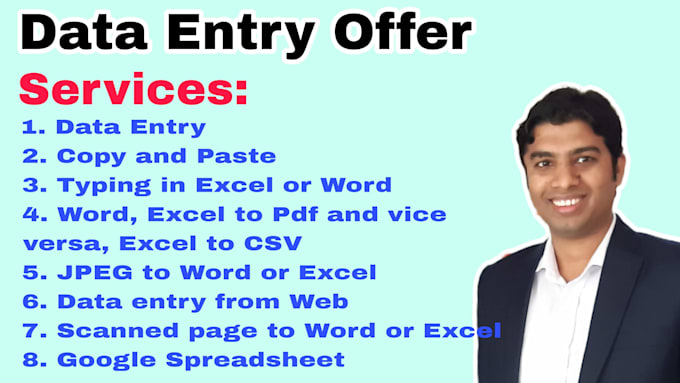 Be your data entry officer by Sumanbd01 | Fiverr