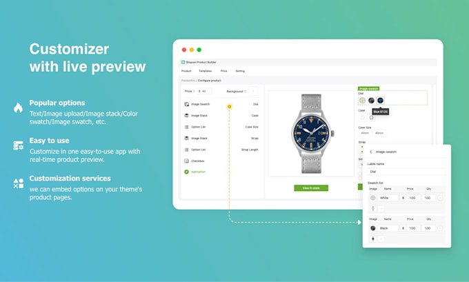 Create custom products with easy to use options, variants by Shopawapp | Fiverr