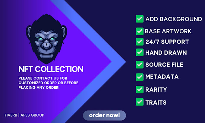 Create hand drawn nft collection with metadata by Apesgroup | Fiverr