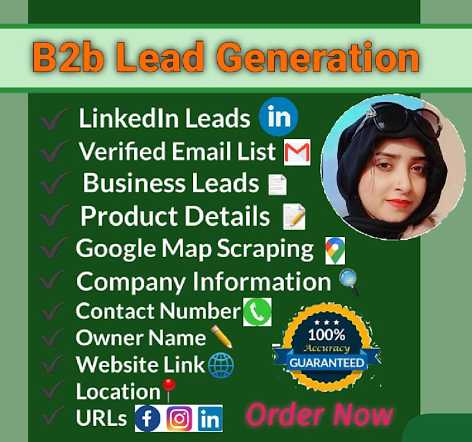 Do b2b lead generation, linkedin leads work, target valid emails by Aqsa2002 | Fiverr
