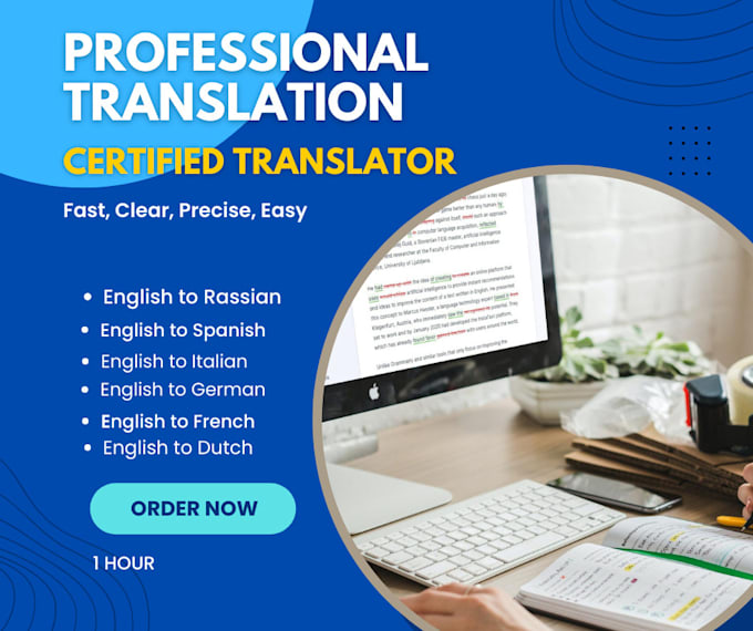 Provide English French Spanish Italian Russian And Dutch Translations