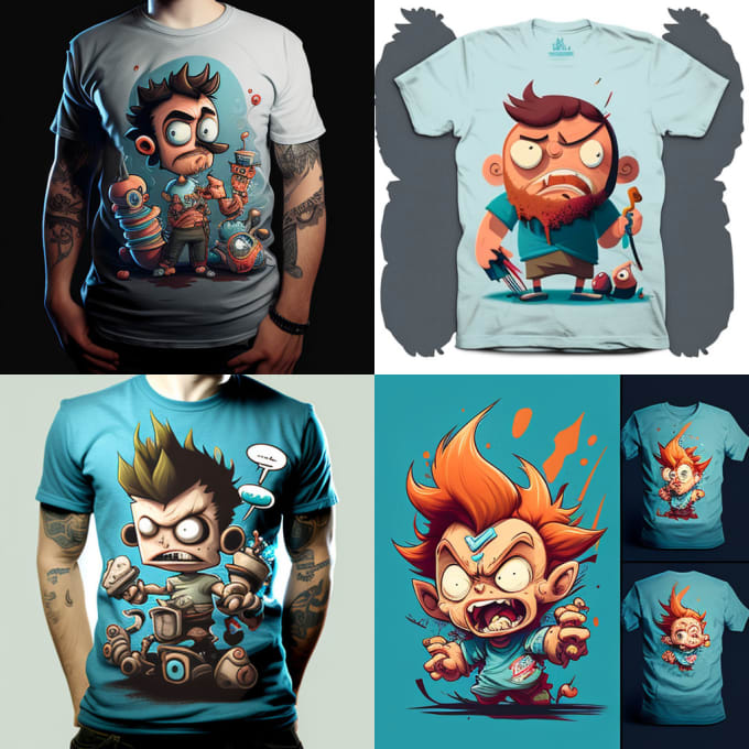 Create an impressive cartoon tshirt design for you by Abidallil | Fiverr