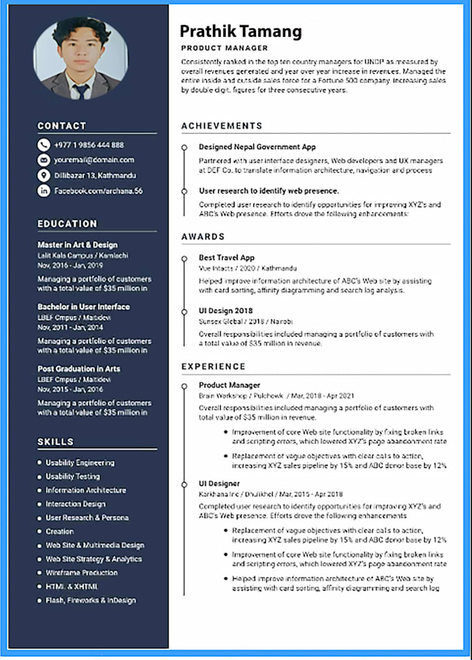 Rewrite edit and design your cv by Mysteriousga235 | Fiverr