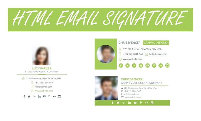 Design a responsive html email signature by Badhan305 | Fiverr