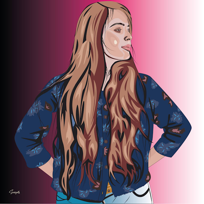 Draw an eye catching vector portrait for you by Sangeethdilshan | Fiverr