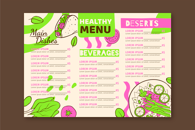 Create menu design, food menu, restaurant menu, price list by ...