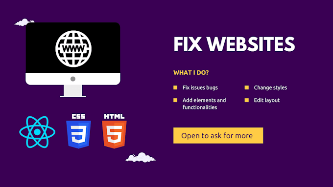 Edit or fix your reactjs or html css website or javascript by Imglow88 ...