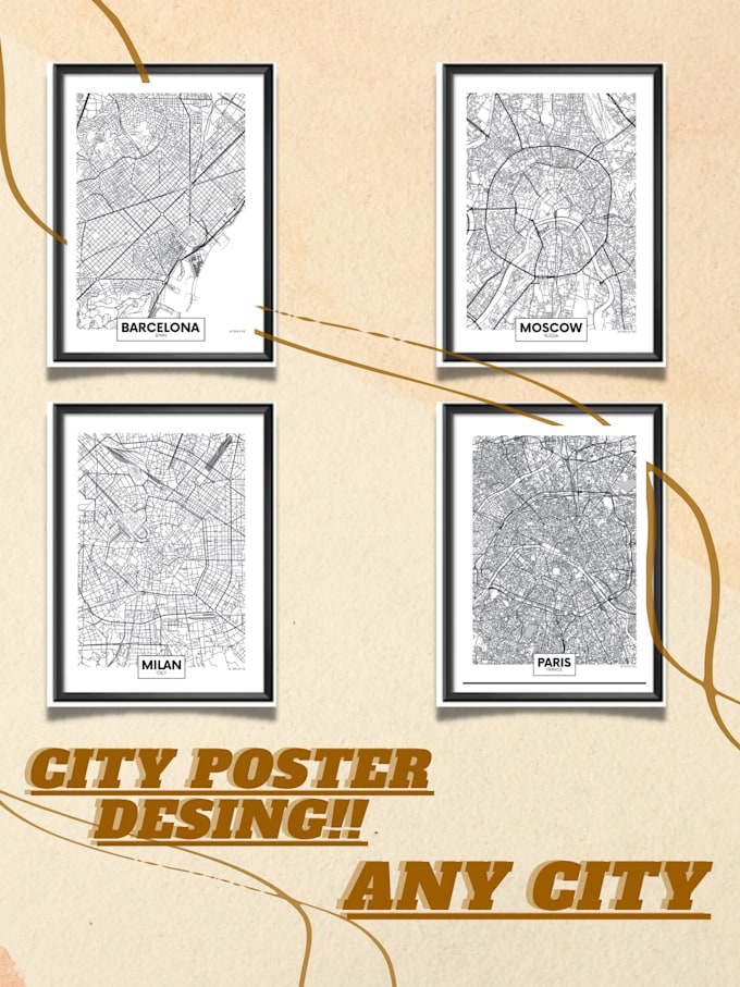 Design an eye catching city map poster in any style by Andresmarrer814 ...