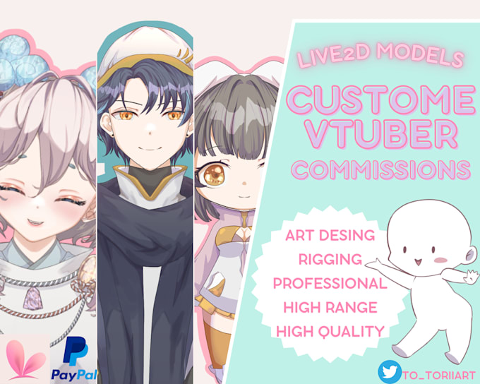 Draw your vtuber model by To_tori | Fiverr