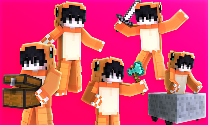 Create 5 renders 3d of minecraft in 6 hours by Denwih | Fiverr