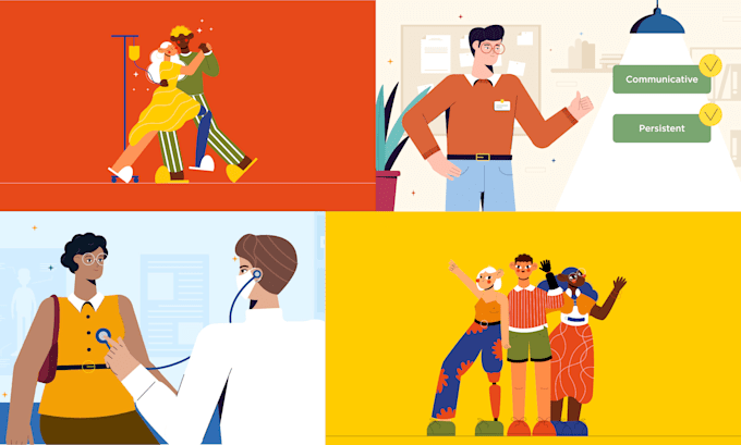 Do unique colorful flat illustration by Valeriiafomenko | Fiverr