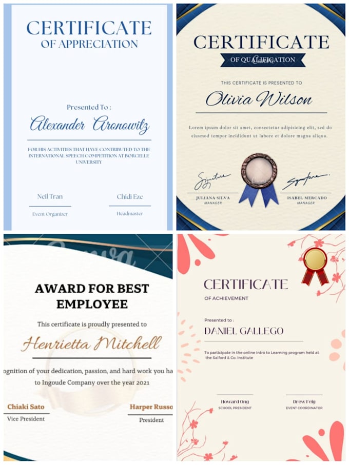 Design certificates for all purposes by Ashwanigraphic | Fiverr