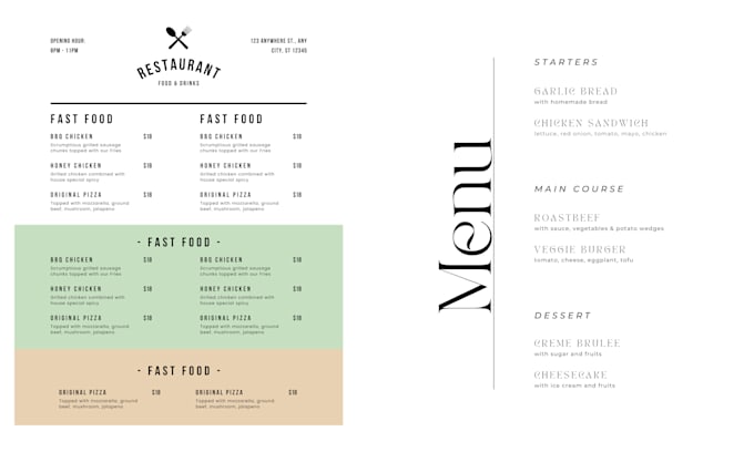 Design aesthetic and modern menus for celebrations, weddings by ...