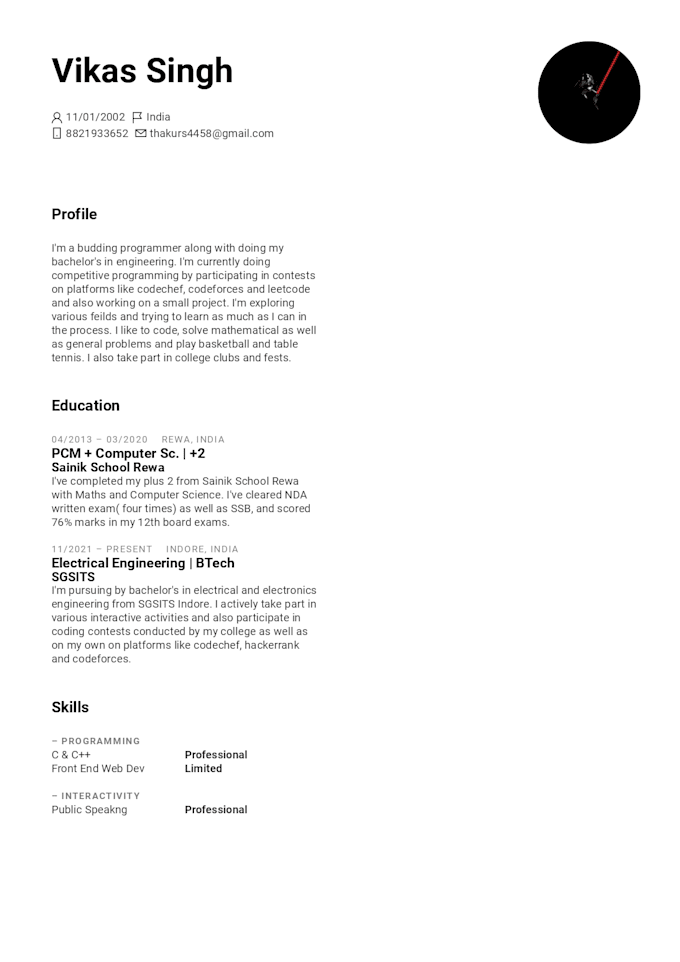 Cvs, cover letters and resumes for you by Kartikprakhar | Fiverr