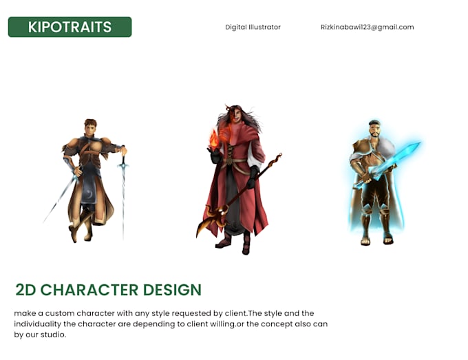 Draw dnd character 2d design by Kipotraits | Fiverr
