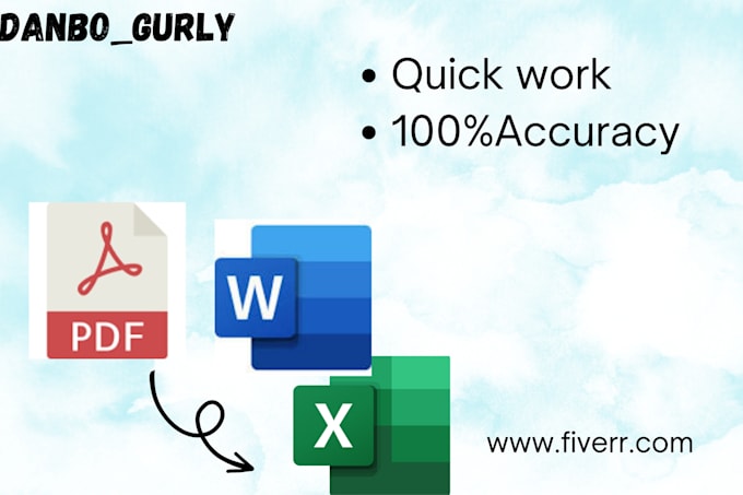 Convert your pdf to excel or word and vice versa by Danbo_gurly | Fiverr