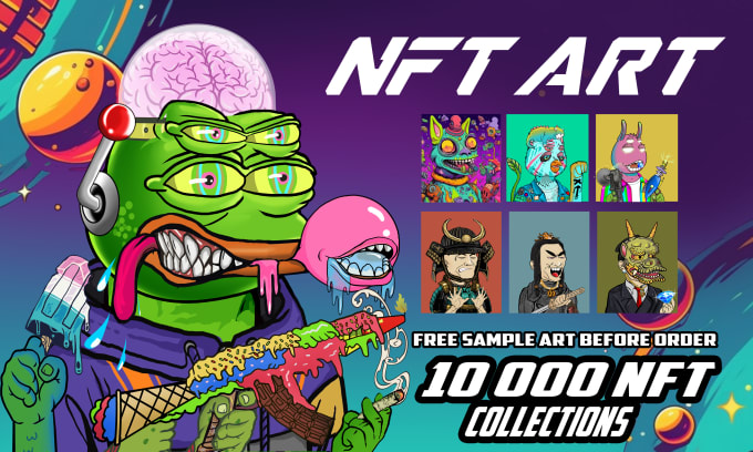 Design unique nft art and generate collection with metadata by ...