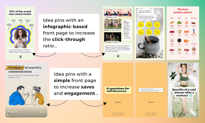 Create 10 idea pins with custom design and upto 20 slides for pinterest ...