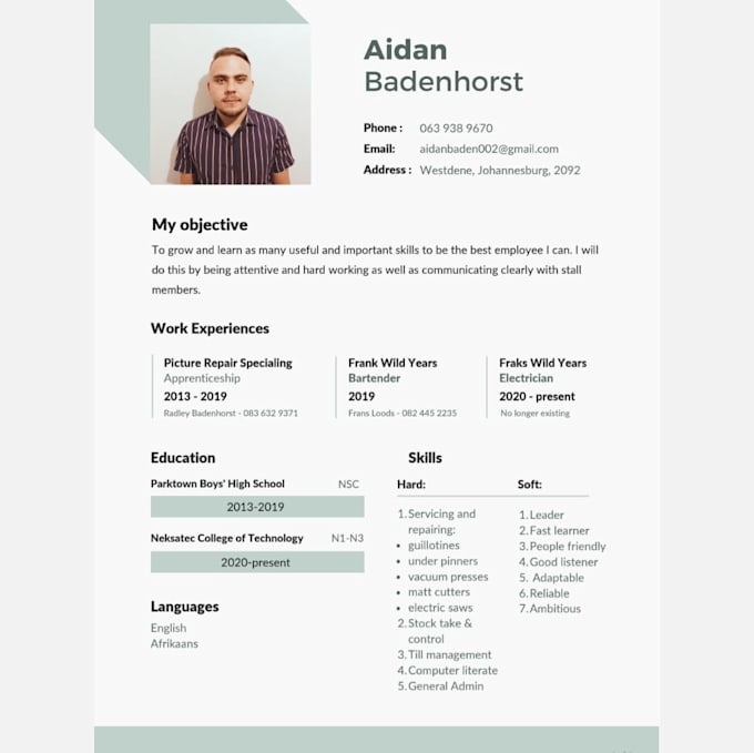Design and custom make your cv or resume using my skill in design and ...