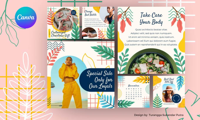 Make editable social media canva templates by Turangga | Fiverr