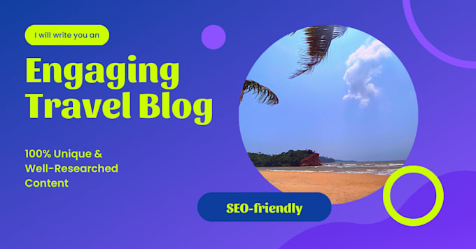 Write you a well researched seo travel blog on any topic by Virmania ...