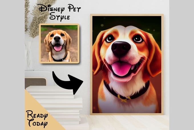Draw your dog with disney style, draw for you a beautiful portrait ...