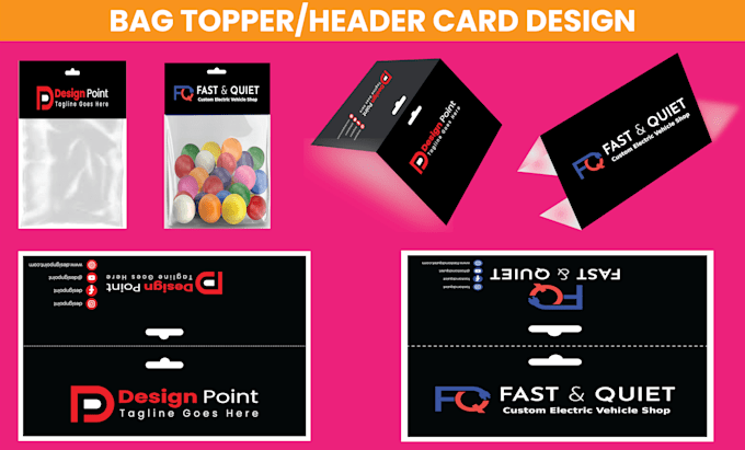 Do bag topper,header card,thank you card,gift card and post card design ...