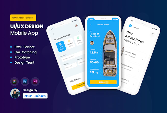Do mobile app ui design, dashboard, website ui ux design, ui ux design in figma by Nurjahan96 ...