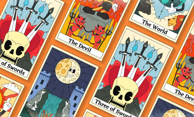 Design custom tarot card, card game, zodiac, oracle, or playing card in ...