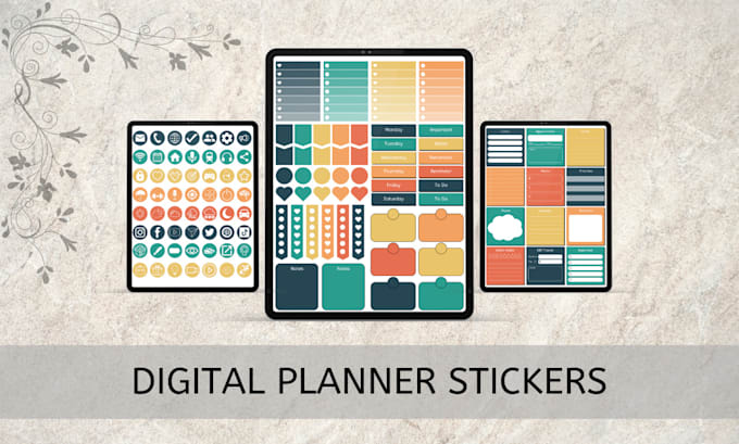 Design digital stickers for digital planner for your etsy shop by ...