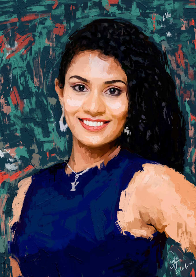 Draw a digital oil painting based on your photo by Sarith_w | Fiverr