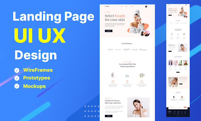 Unique, creative landing page ui ux with figma,xd by Designbybari | Fiverr