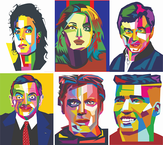 Make a beautiful wpap pop art portrait by Asemic | Fiverr