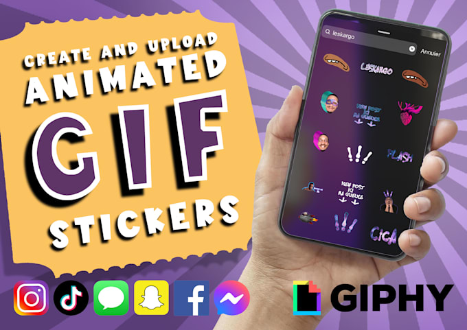 Create animated gif stickers for your instagram account by Leskargo ...