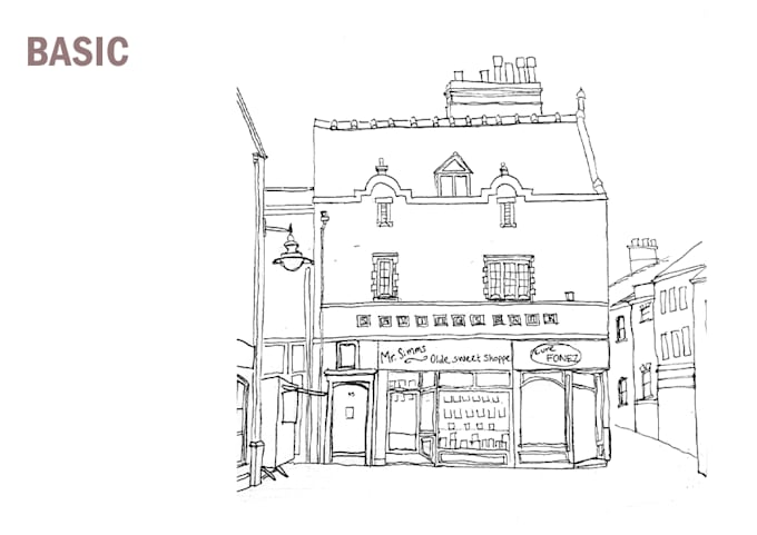 Draw your house in fineliner and watercolour by Leishquiche | Fiverr